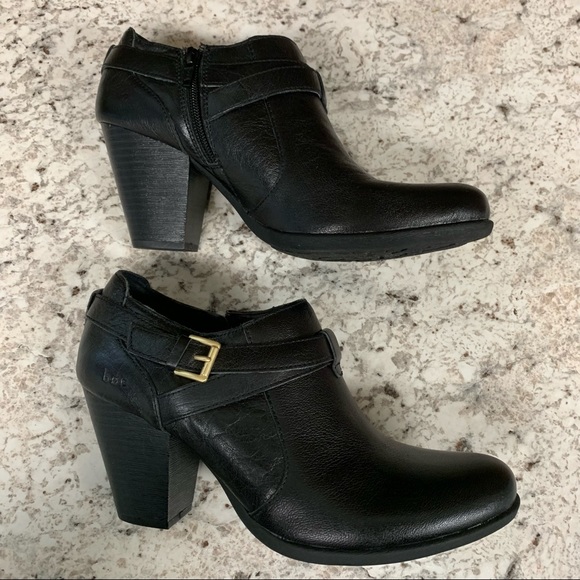 b.o.c. | Shoes | Boc Black Leather Ankle Boots With Straps | Poshmark